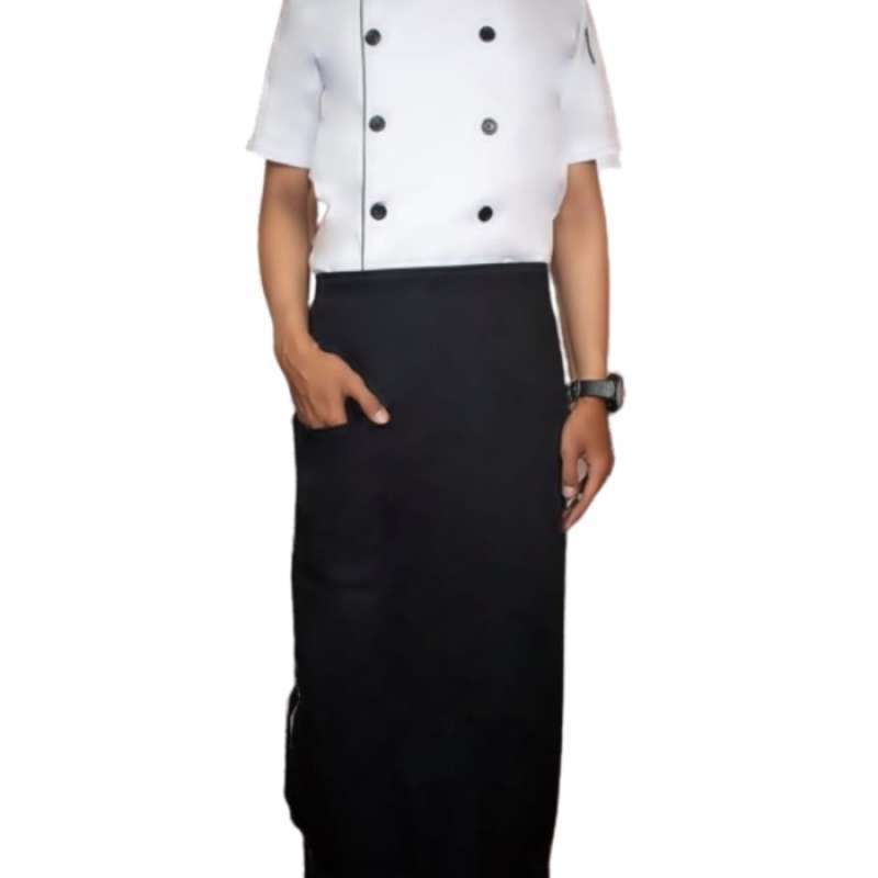 Jual Apron Chef Panjang Celemek Koki Panjang Model Half Long Bahan ...