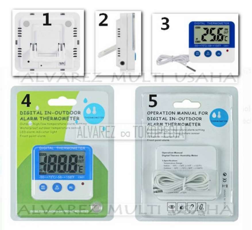 Jual Termometer Digital Outdoor/kulkas, Freezer Fridge Thermometer ...
