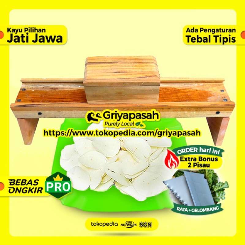 Jual ( Ukuran Jumbo ) Alat Potong Keripik Singkong Hasil Tipis Bisa ...