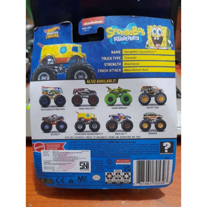 Jual Ssa Monster Trucks Spongebob Squarepants Original Hotwheels ...