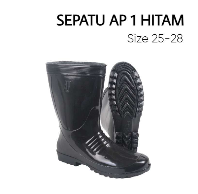 Jual Sepatu Boot Pendek Hitam Anti Air Sepatu Boot Pvc Karet Ap Boots ...