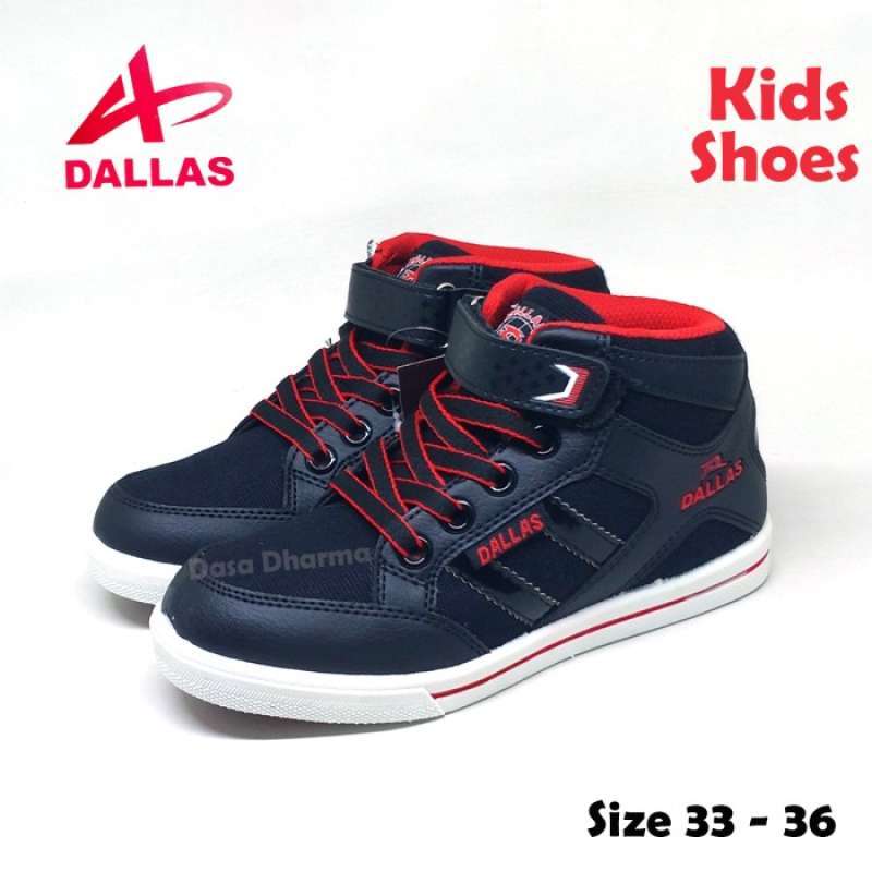 Jual Sepatu Dallas Anak Laki Laki Sekolah Sd Boot Tali Tinggi Hitam ...
