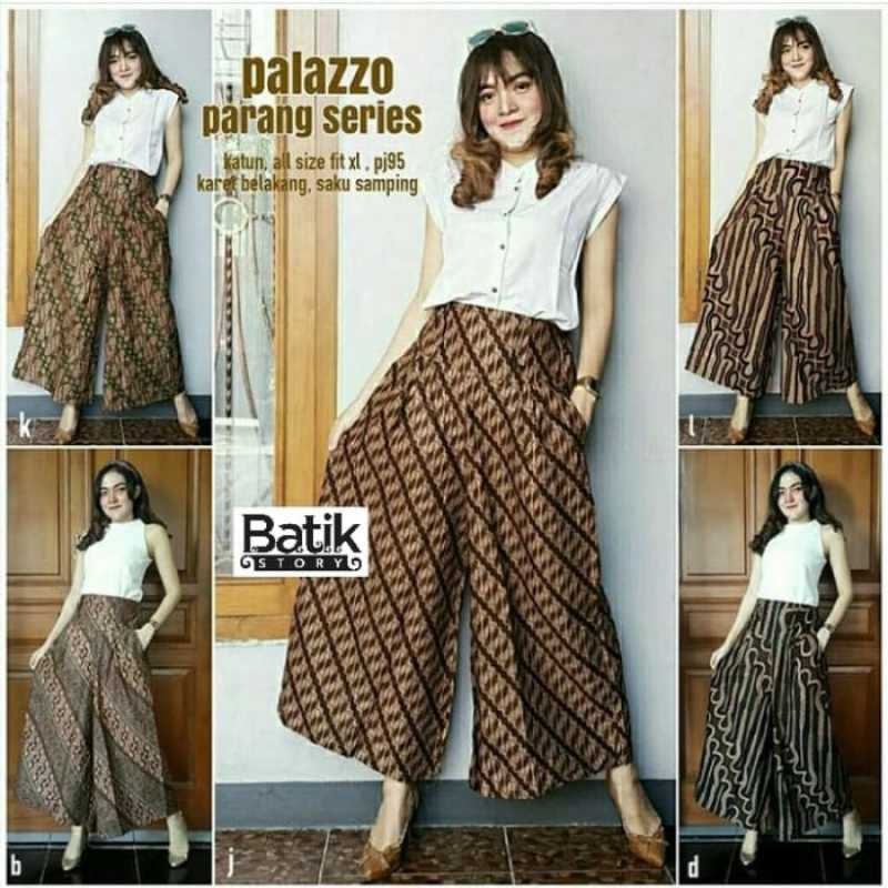 Jual Celana Batik Wanita Kulot Palazzo Parang Di Seller Mama Shop ...