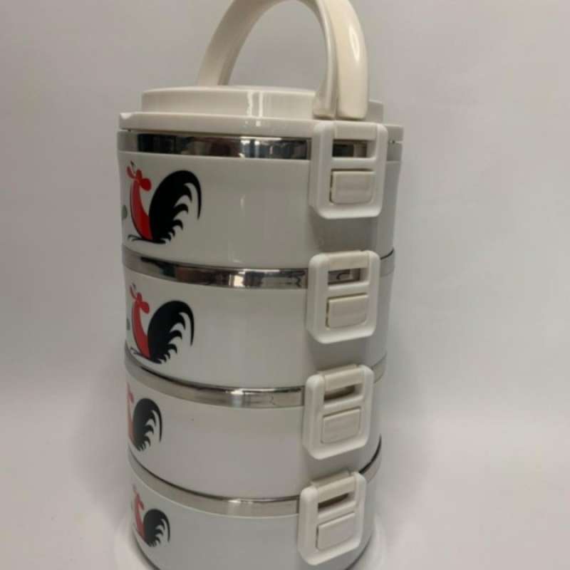 Jual Rantang Makanan 4 Susun Stainless Motif Ayam Jago Di Seller ...