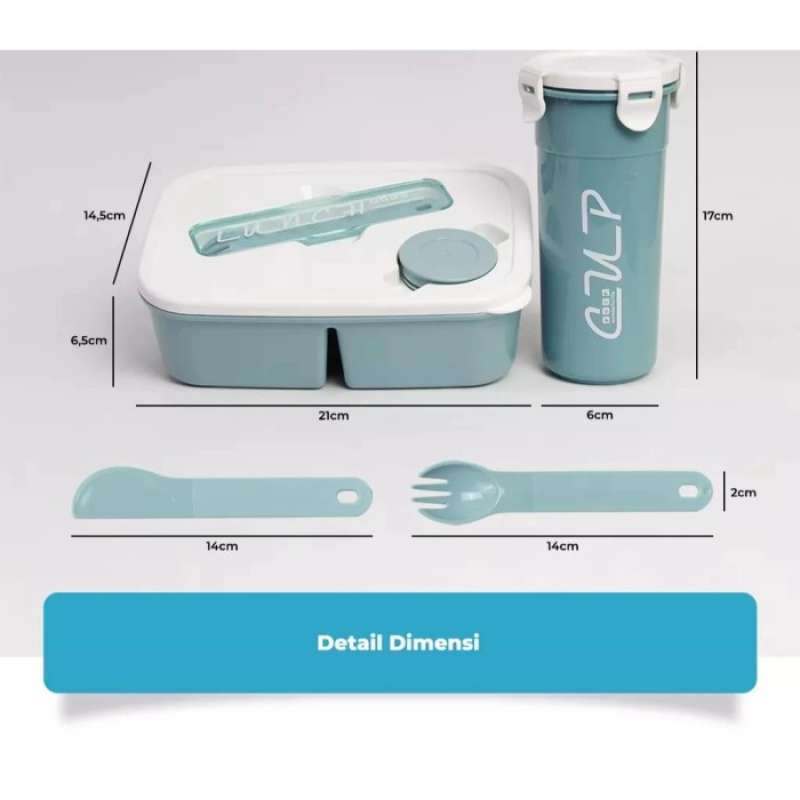 Jual Kotak Bekal Set / Lunch Box Set Sekat 3 Free Botol Dan Alat Makan - Pink 6007 Di Seller ...