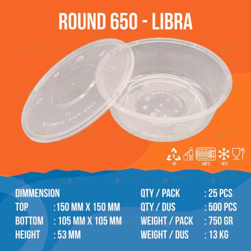 Jual (per Dus) Thinwall Bowl 650 Ml // Mangkok Plastik Per Dus Isi 500 ...