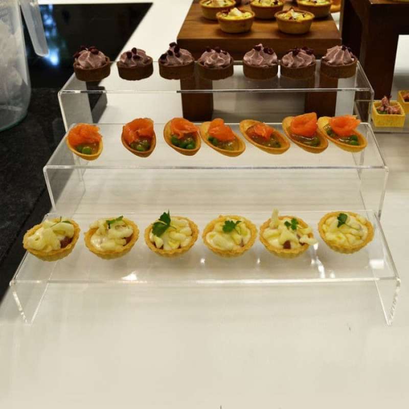 Jual Pajangan Makanan Acrylic Buffet Riser Display / Food Rack Tiers ...