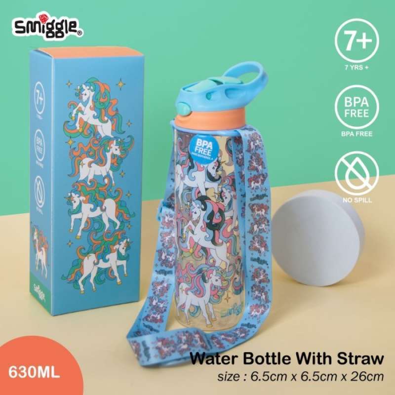Jual Smiggle Botol Air Minum Anak Sedotan Silicon 630 Ml Tali Panjang Di Seller Rapier ...