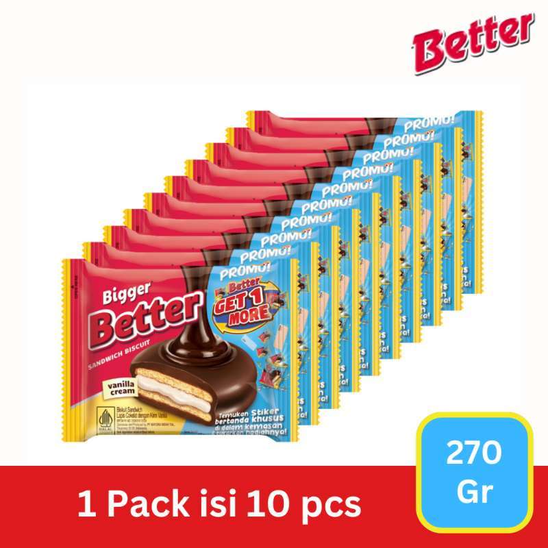 Jual Better Bigger Biscuit Coklat Isi 10 Pcs Di Seller Santoso Mart ...