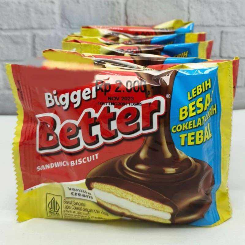 Jual Better Bigger Biscuit Coklat Isi 10 Pcs Di Seller Santoso Mart ...