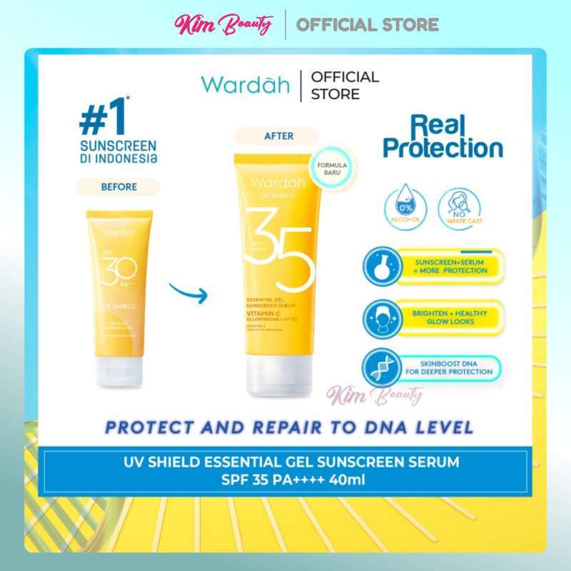 Jual Wardah Uv Shield Essential Gel Sunscreen Serum Spf 35 Pa +++ 40 Ml ...