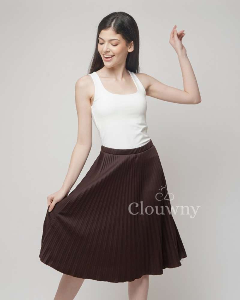 Jual Vamos Midi Pleat Skirt Premium Plisket Pleats Clouwny Rok Plisket ...