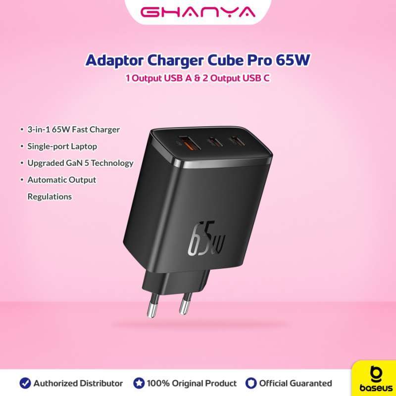 Promo Baseus Adaptor Charger Cube Pro 65w 2 Type C 2 Usb 3 In 1 Super ...