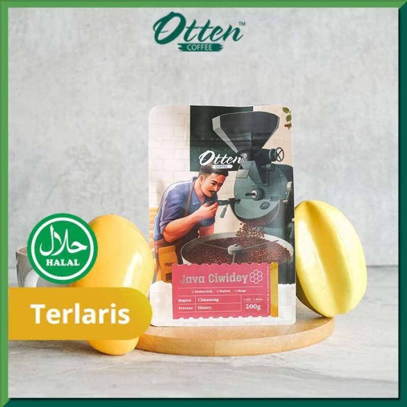 Jual Kopi Arabica Java Ciwidey Honey Process 200g - Biji / Bubuk Kopi Otten Coffee - Wholebean ...