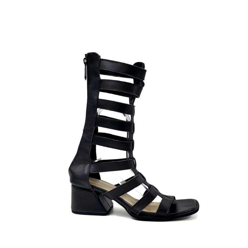 Promo Sandal Gladiator High Heels Chunky Cow Leather By M&t - 36 Tan ...