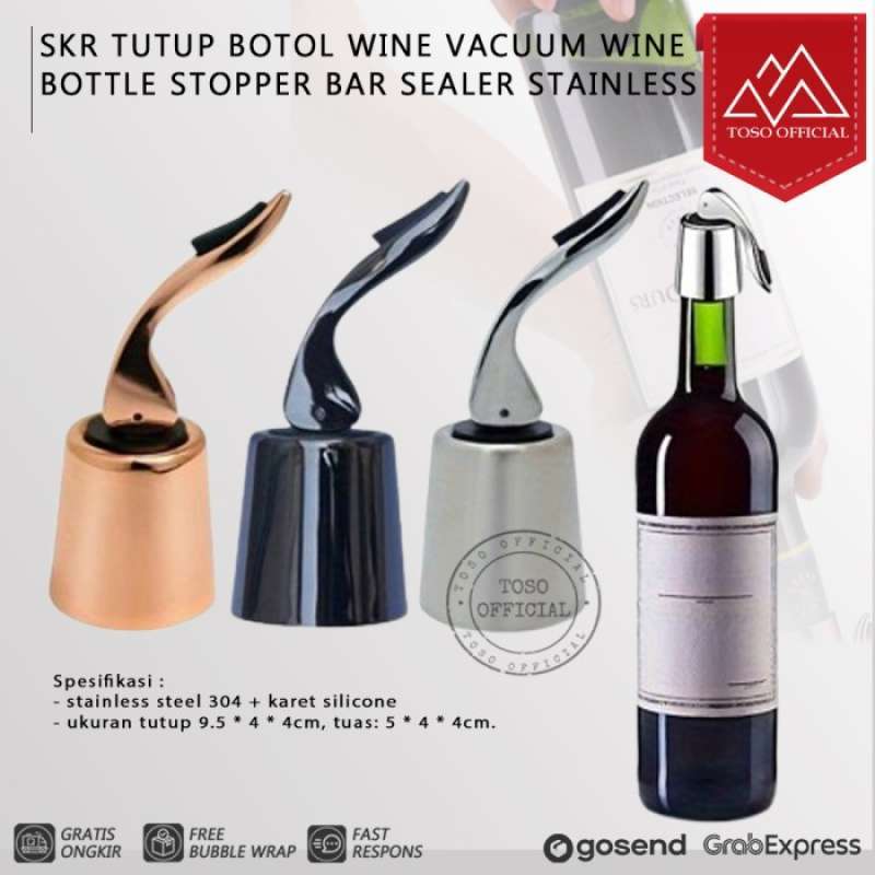 Jual Skr Tutup Botol Wine Vacuum Wine Bottle Stopper Bar Sealer ...