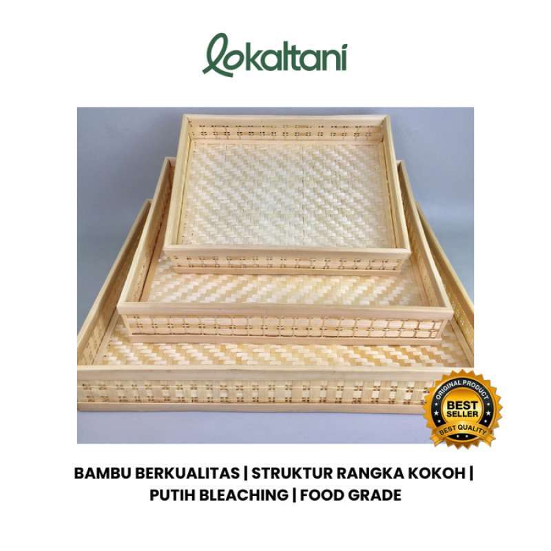 Jual Tampah Tumpeng Anyaman Bambu Kotak / Nampan Bambu Besar - A ...
