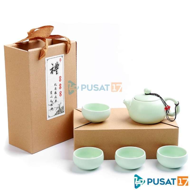 Jual Chinese Tea Pot Set Ceramic 4 Cup Teko Teh China 4 Cangkir Keramik ...