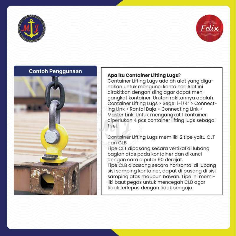 Jual Container Lifting Lugs Grade 100 Clt Top Lift Wll 56 Ton Di Seller ...