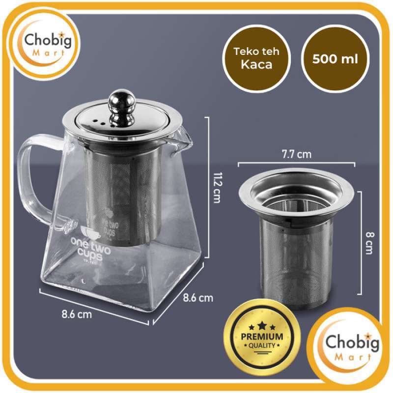 Jual Chobig Teko Poci Teh Kaca Tahan Panas Glass Teapot Dengan Saringan ...