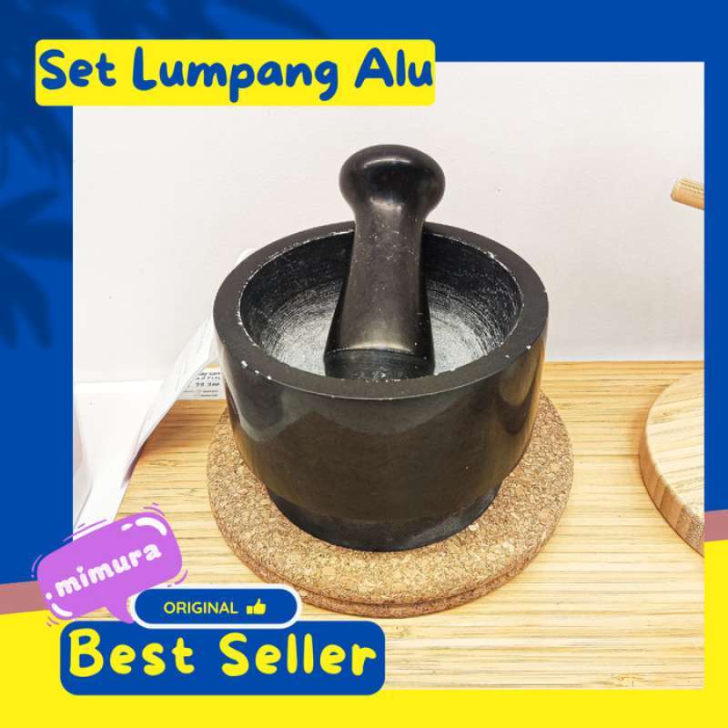 Jual Lumpang Alu Mortar Cobek Ulekan Batu Asli Marmer 2 Sisi Di Seller ...