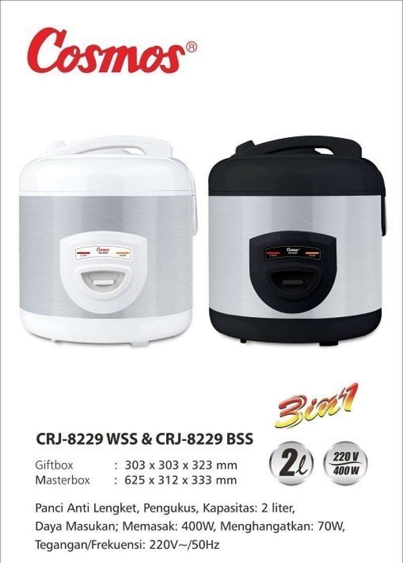 Promo Rice Cooker /magic Com Cosmos Stainless 2 Ltr Crj 8229 Super ...