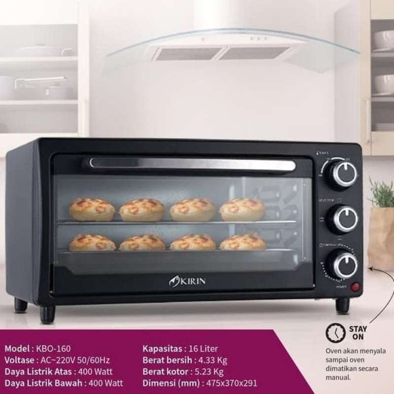 Promo Oven Listrik Kirin 16 L 400 Watt Kbo 160 Black Electric Oven Stay On Diskon 23% Di Seller ...