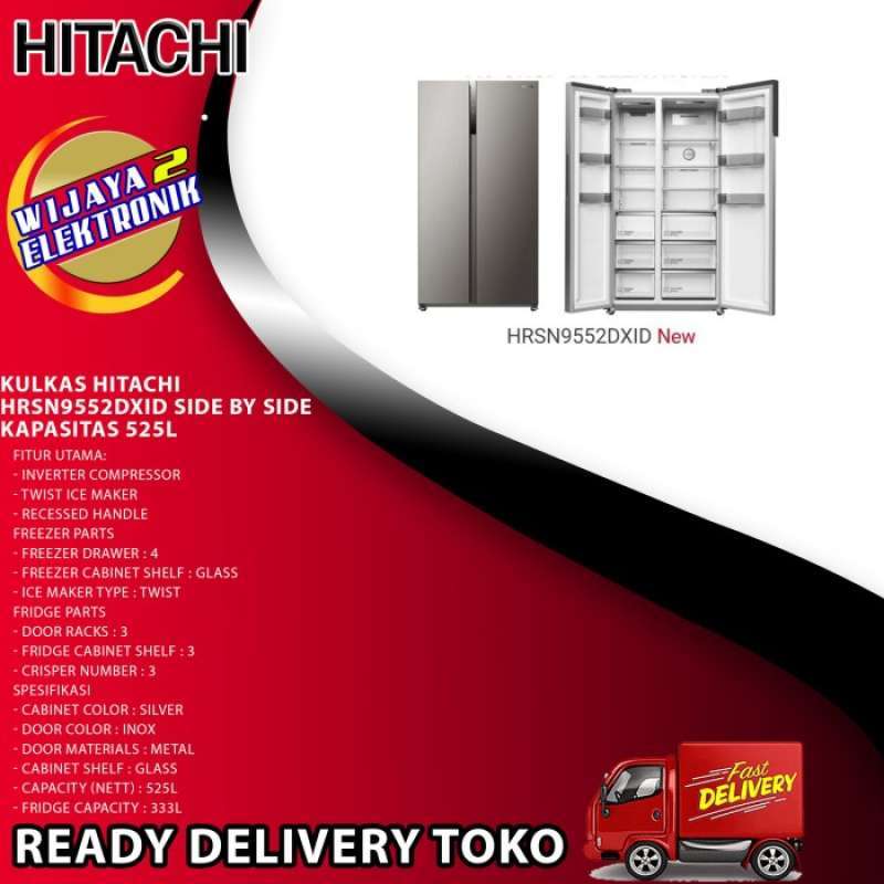 Promo Hitachi Kulkas Side By Side Refrigerator Hrsn9552dxid Diskon 23% Di Seller Satou Store ...