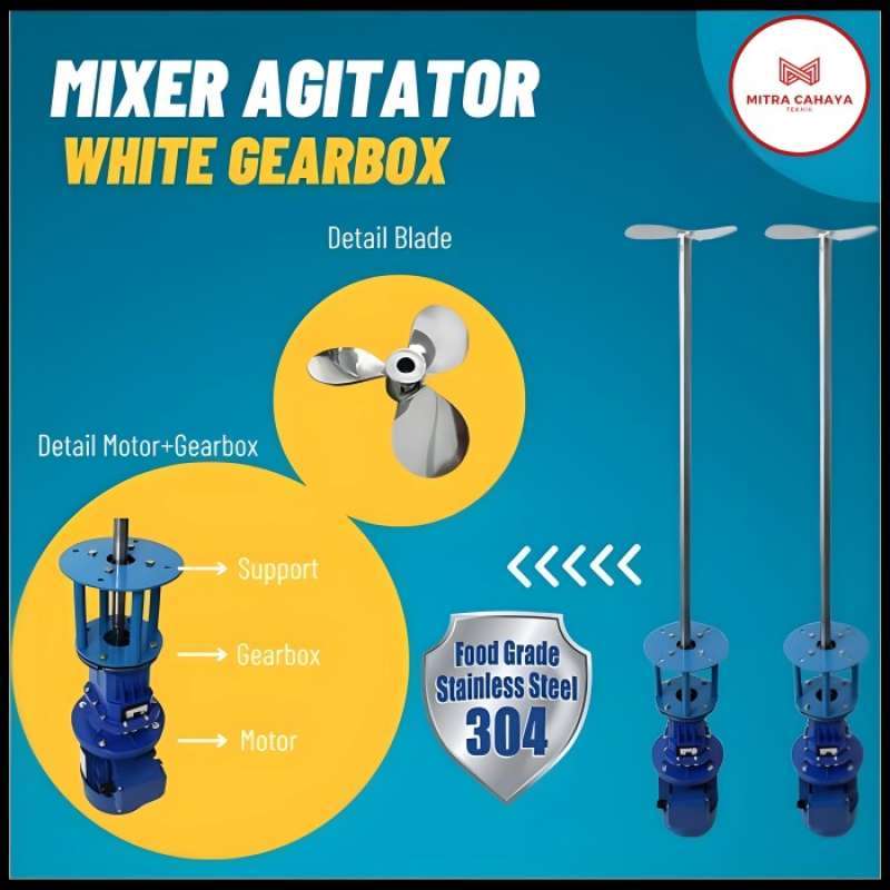 Promo Agitator Mixer Kimia Ss304 3kw 4hp 380v 3phase 4p With Gearbox ...