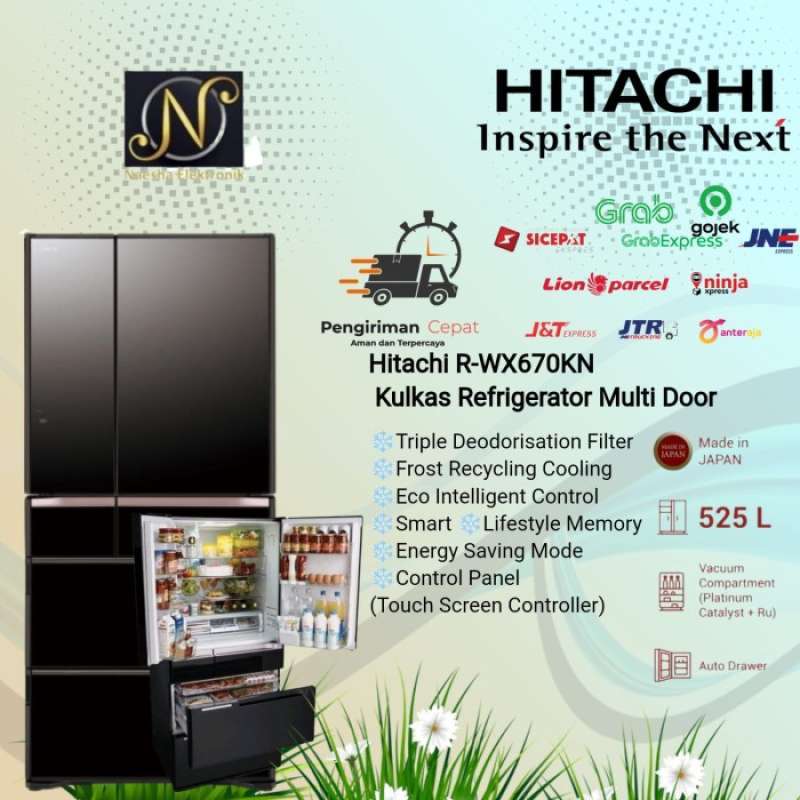 Promo Hitachi Rwx670kn Xk Black Kulkas Multidoor Jepang Series Diskon 23% Di Seller Miyakoshi ...