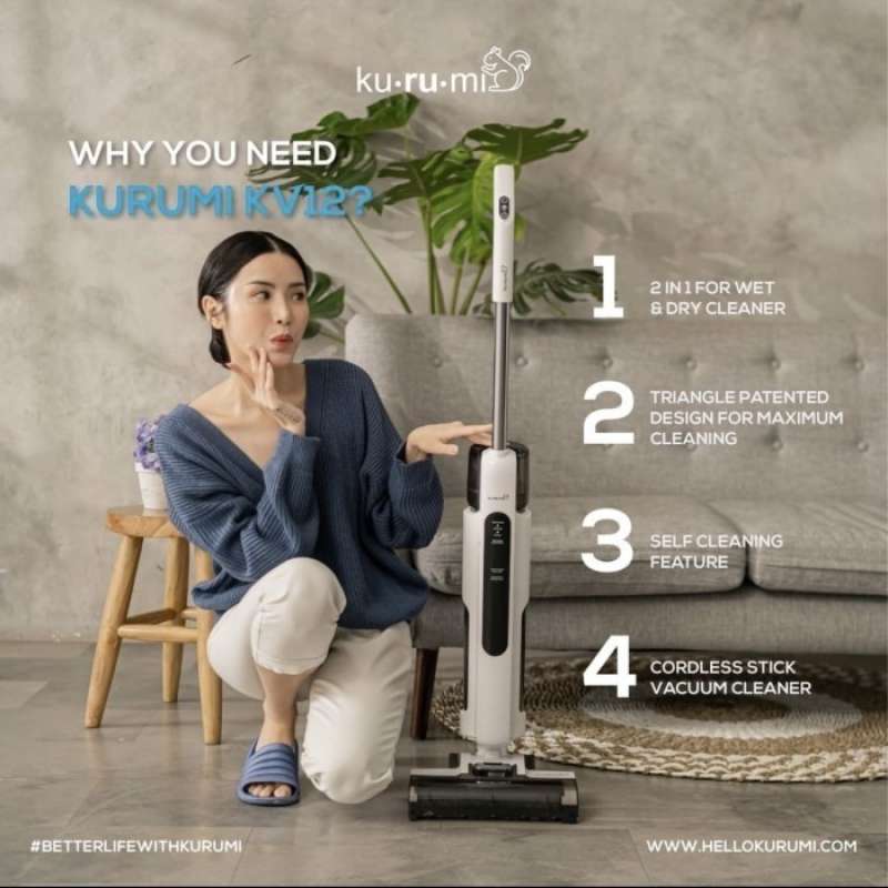 Promo Kurumi Kv 12 Wet & Dry Cordless Stick Vacuum Cleaner Diskon 23% Di Seller Yoshizaki Store ...