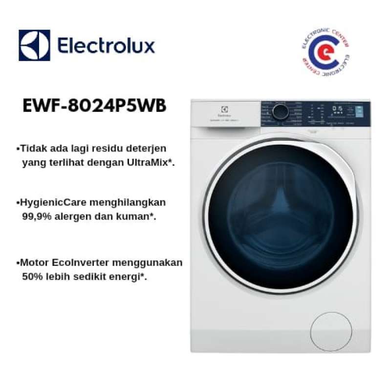 Promo Mesin Cuci Front Loading Electrolux Ewf8024p5wb 8 Kg Eco Inverter ...
