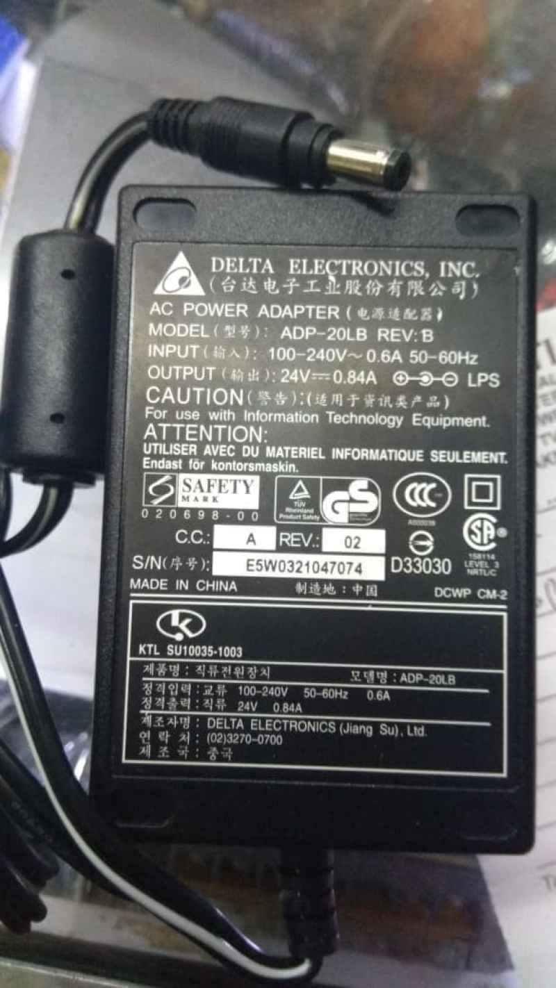 Promo Delta Electronics Ac Power Adapter 24v 0.84a Adaptor Dc 24 Volt ...