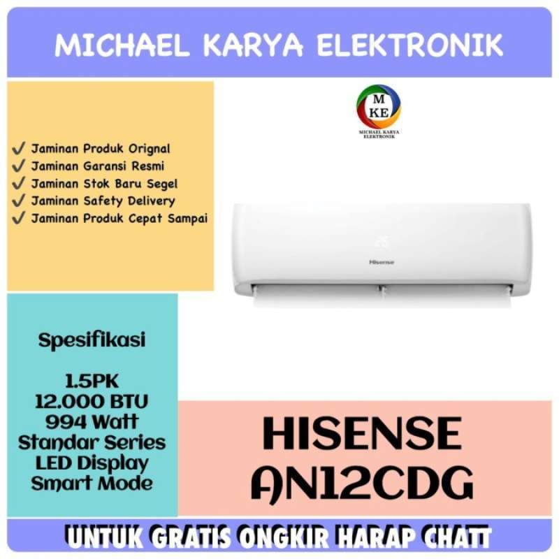 Promo Ac Split 1.5pk Hisense An12cdg Ac Murah 1.5pk Standar Ac 1.5 Pk ...