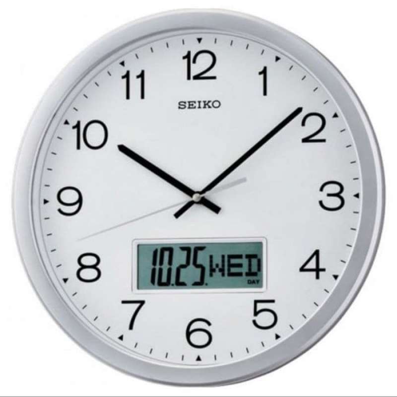 Promo Jam Dinding Seiko Japan Tanggal Hari Qxl007 Qxl007s Silver ...