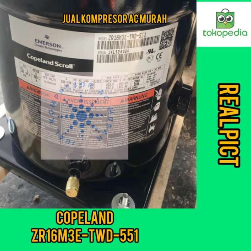 Promo Compressor Copeland Zr16m3e-twd-551 / Kompresor Scroll Zr16m3e-twd-551 Diskon 23% Di ...