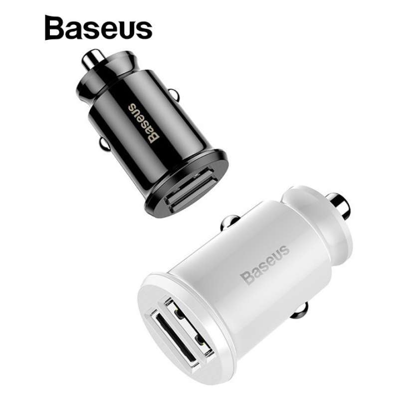 Promo Baseus Car Charger Grain 2 Dual Usb Ports Adapter Saver Casan ...