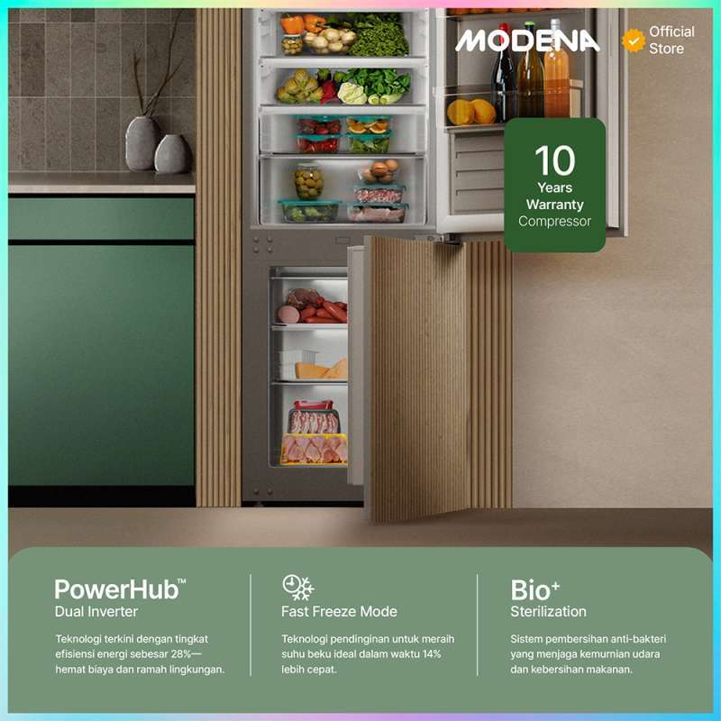 Promo Modena Built In Refrigerator - Rf 3105 Ckgy - Bundling Lampu ...
