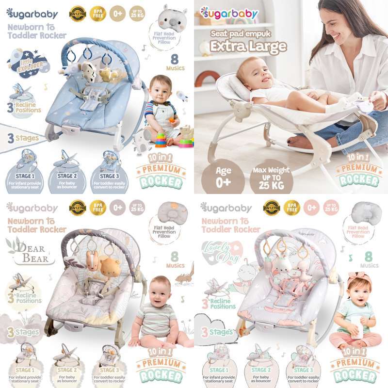 Promo Sugar Baby Bouncer Bayi 10 In 1 Premium Rocker Classic Series ...