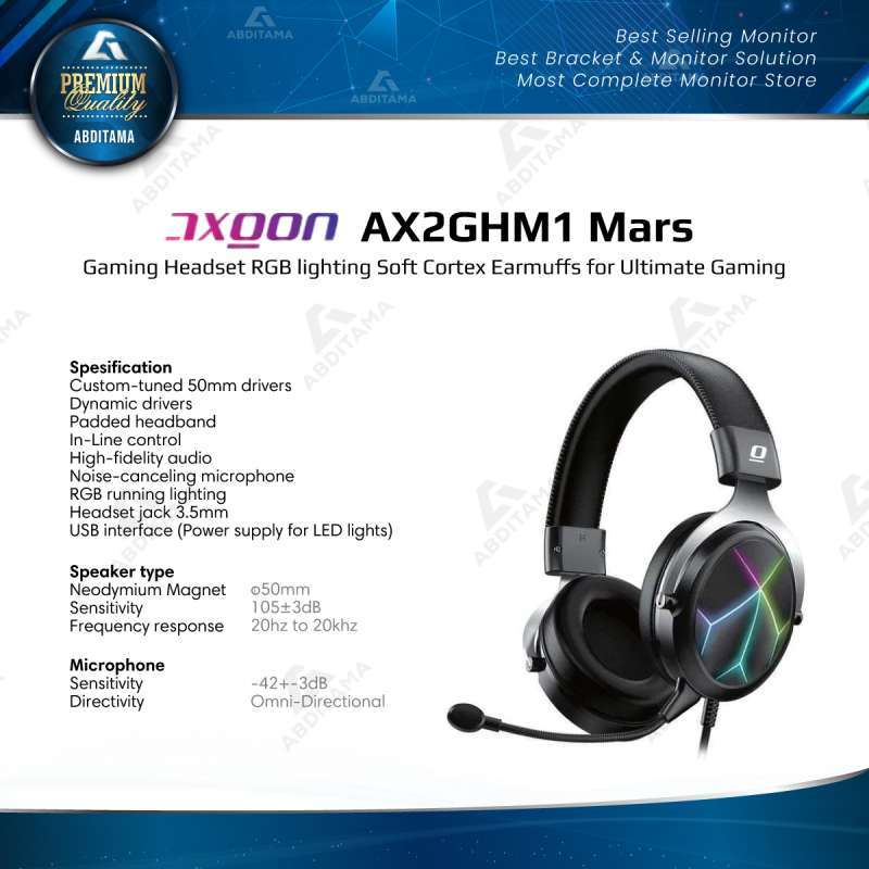 Jual Axgon Ax2ghm1 Mars Gaming Headset Rgb Lighting Soft Cortex ...