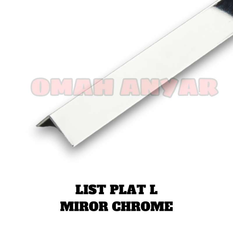 Jual 3 Batang List Lis Plat Strip Model L Mirror Plat Besi Chrome Gold ...