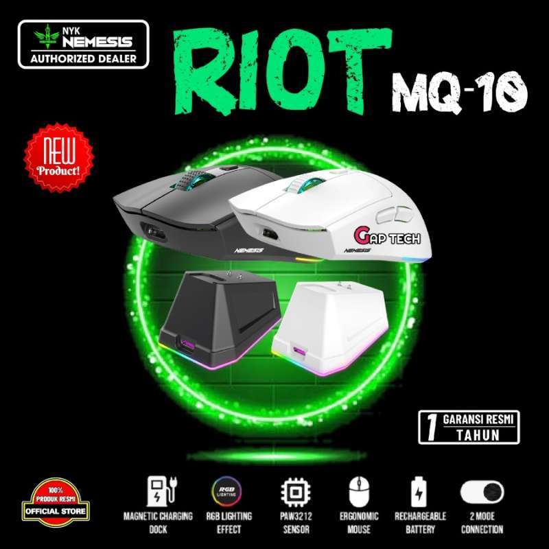 Jual Nyk Nemesis Riot Mq-10 / Mq10 / Mq 10 Gaming Mouse Wireless Dual ...
