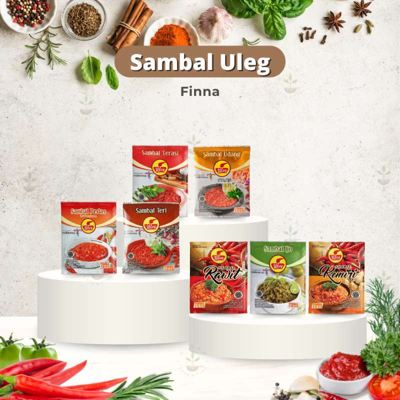 Promo Finna Sambal Uleg 1 Pack (10 Sachet) - Sambel Uleg Ijo Kemiri ...