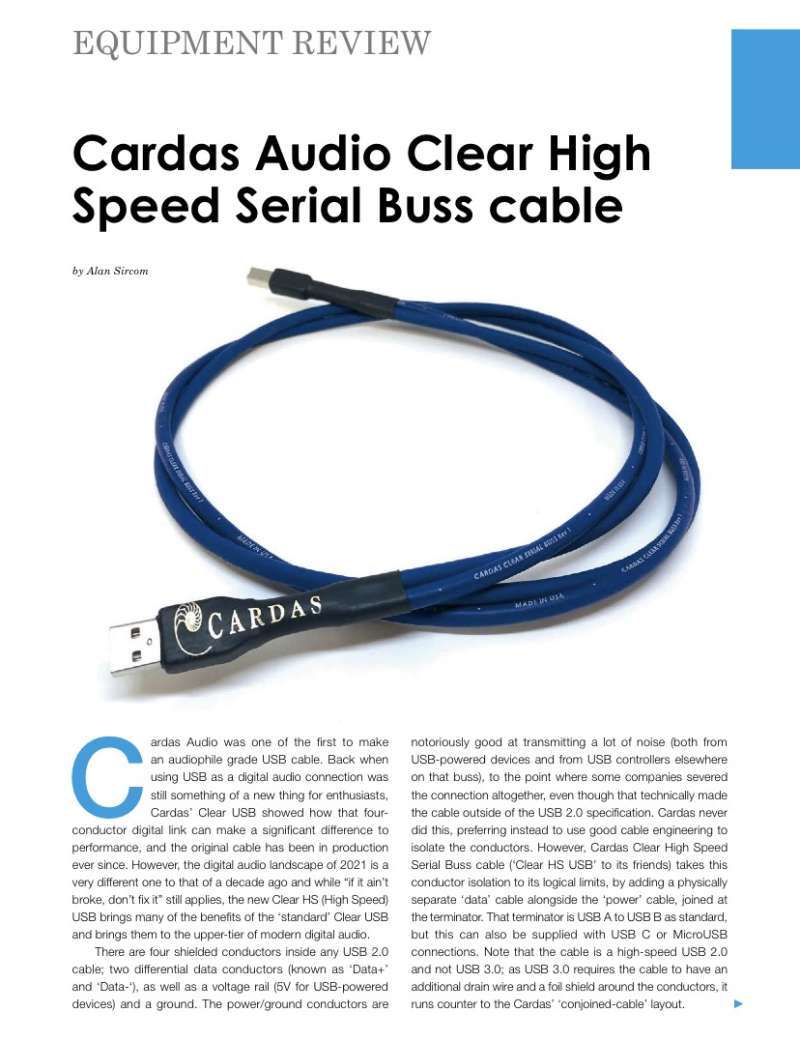 Jual Cardas Audio Clear High Speed Serial Buss USB A To B 1.5m Made In ...