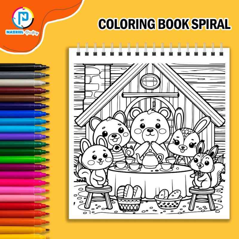 Jual Cozy Friends Cute Comfy Coloring Book Buku Mewarnai Spiral Di ...