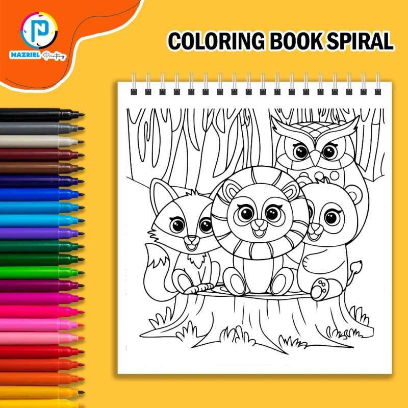 Jual Cozy Friends Cute Comfy Coloring Book Buku Mewarnai Spiral Di ...