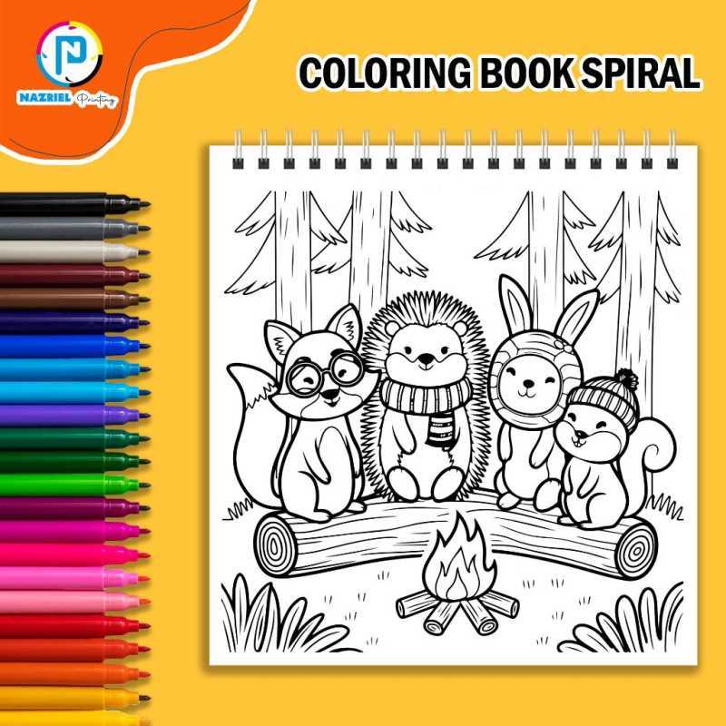 Jual Cozy Friends Cute Comfy Coloring Book Buku Mewarnai Spiral Di ...