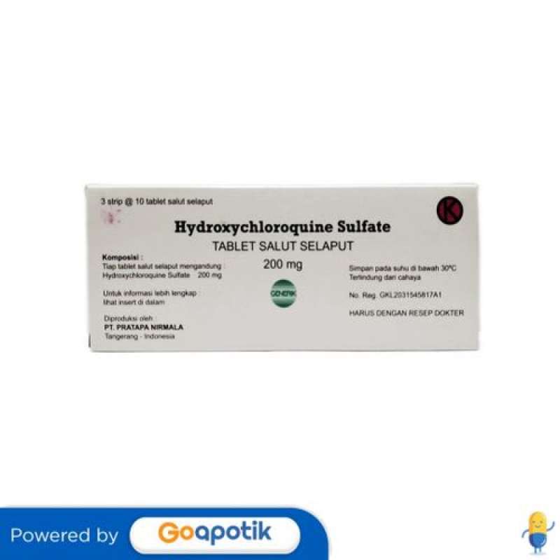 Jual Hydroxychloroquine Sulfate Pratapa 200 Mg Box 30 Tablet Di Seller ...