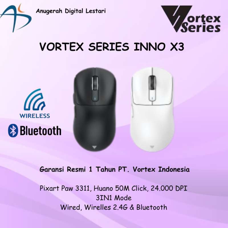 Jual Mouse Inno X3 Vortex Series Ultra Lightweight Wireless Tri Mode ...