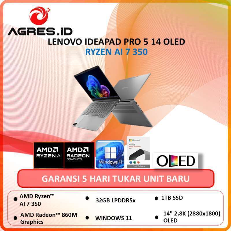 Jual Lenovo Ideapad Pro 5 14 Oled Ryzen Ai 7 350 32gb 1tb W11+ohs+m365b 14.0 2.8k 120hz 3yprem ...